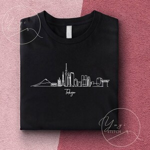 EMBROIDERED Tokyo Skyline Unisex SWEATSHIRT Japanese Sweater Color ...