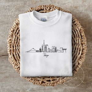 EMBROIDERED Tokyo Skyline Unisex SWEATSHIRT Japanese Sweater Color ...