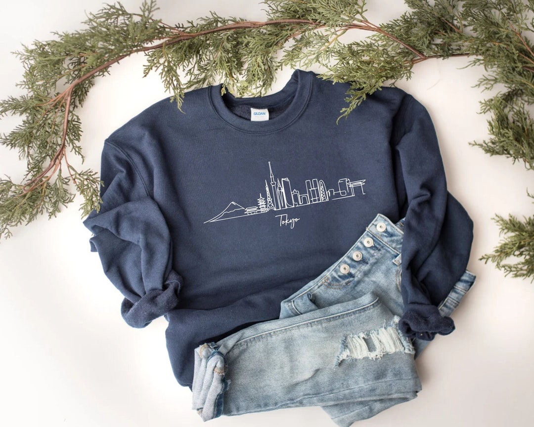 EMBROIDERED Tokyo Skyline Unisex SWEATSHIRT - Japanese Sweater - Color ...