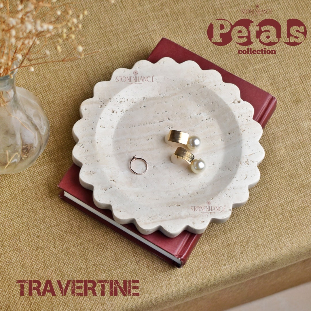 Travertine Round Tray, Decorative Tray, Vanity Tray, Stone Tray ...