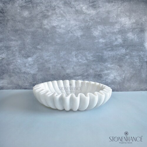 Ruffle Bowl Handcrafted Marble Bowl Decorative Marble Bowl - Etsy
