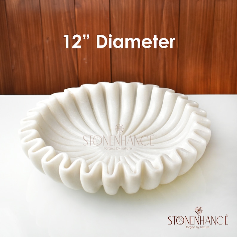 Ruffle Bowl Handcrafted Marble Bowl Decorative Marble Bowl - Etsy
