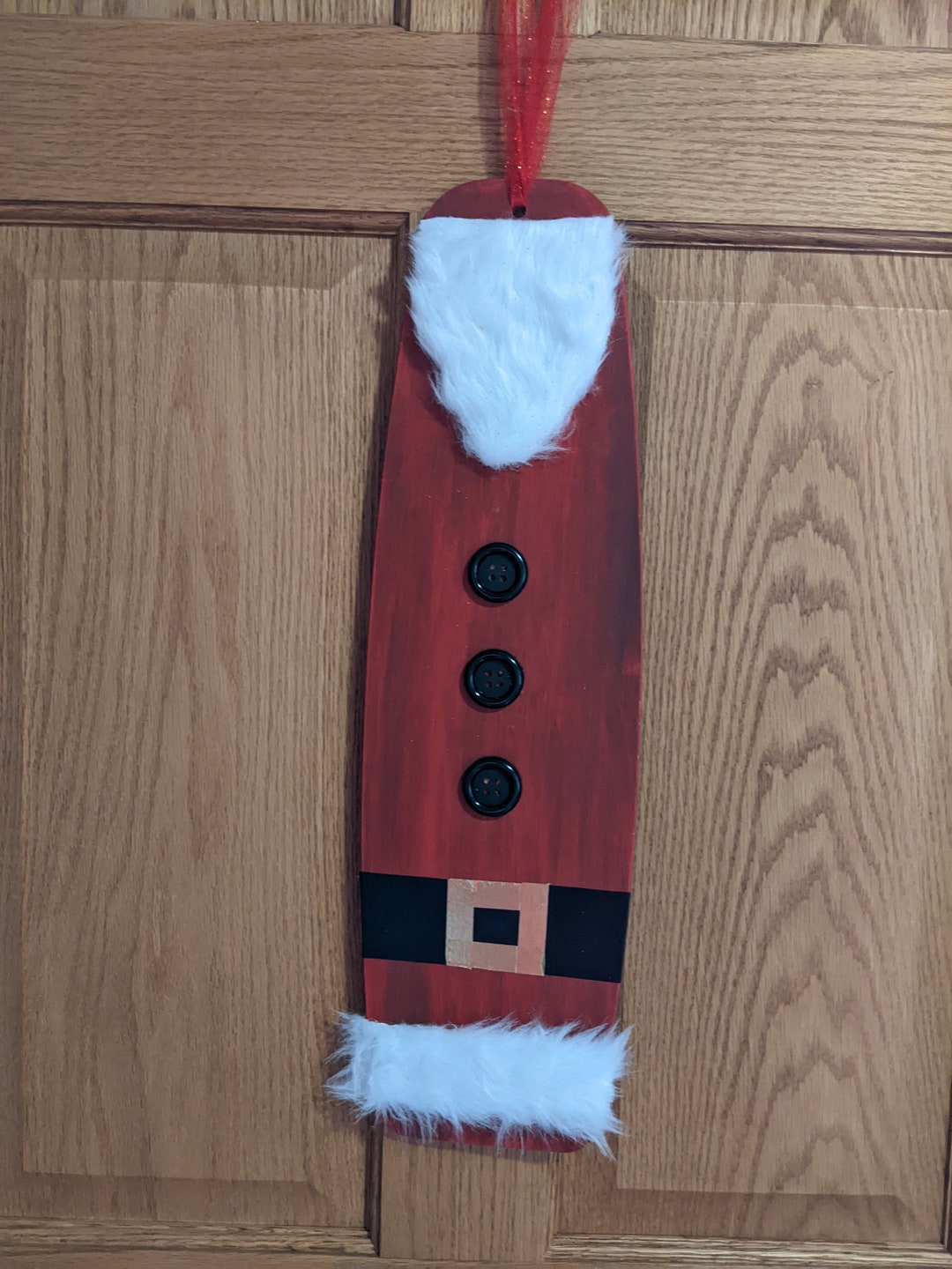 Handmade Handpainted Santa Suit Christmas Fan Blade Home Decor Upcycled ...