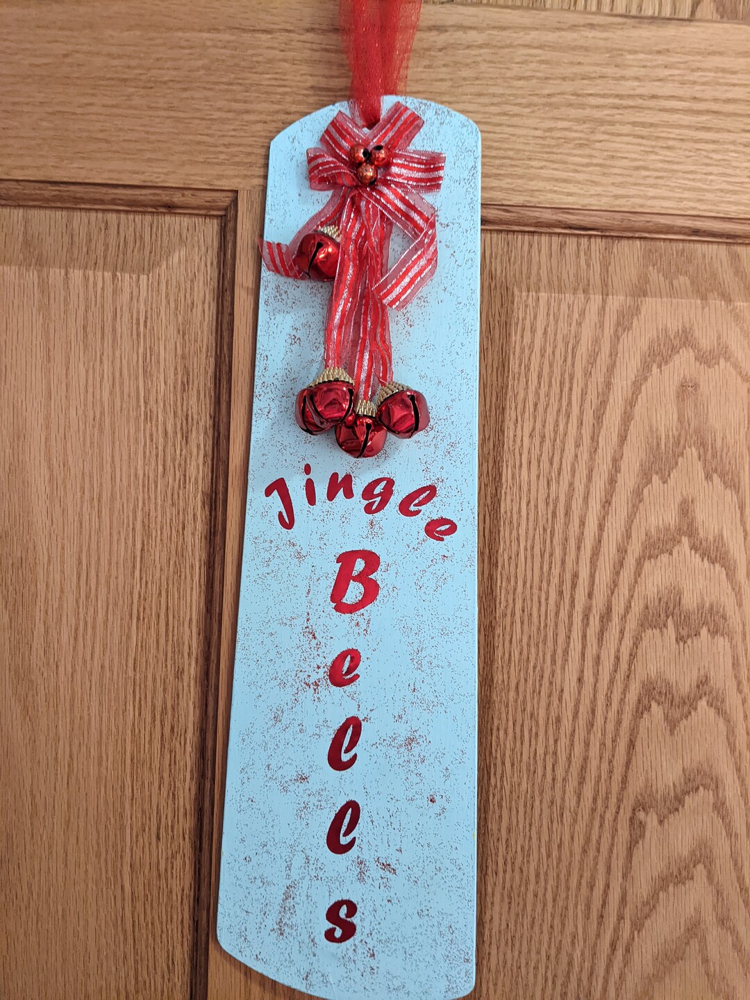 Christmas Handmade Handpainted Holiday Seasonal jingle Bells Fan Blade ...