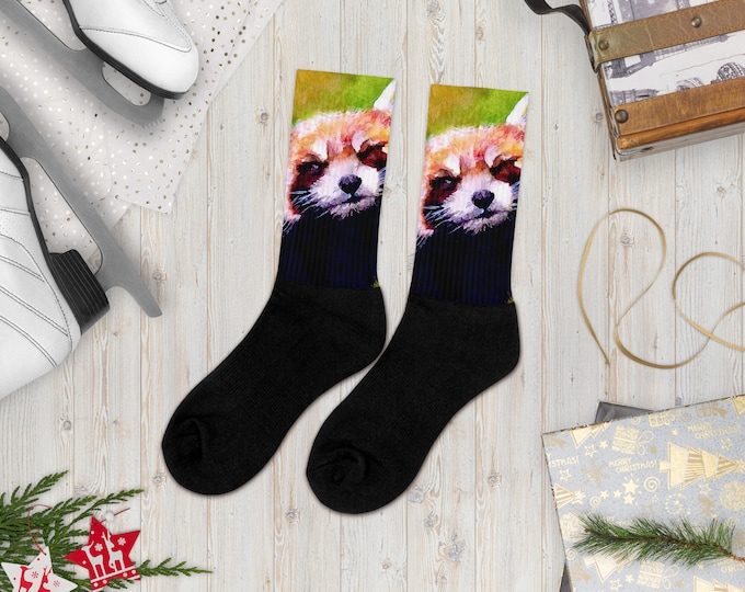 The Happy Red Panda Socks - Etsy