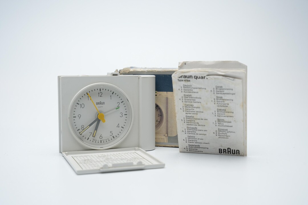 Braun Travel Alarm Clock Type 4784/AB 313 SL by Dieter Rams, ABN Amro ...