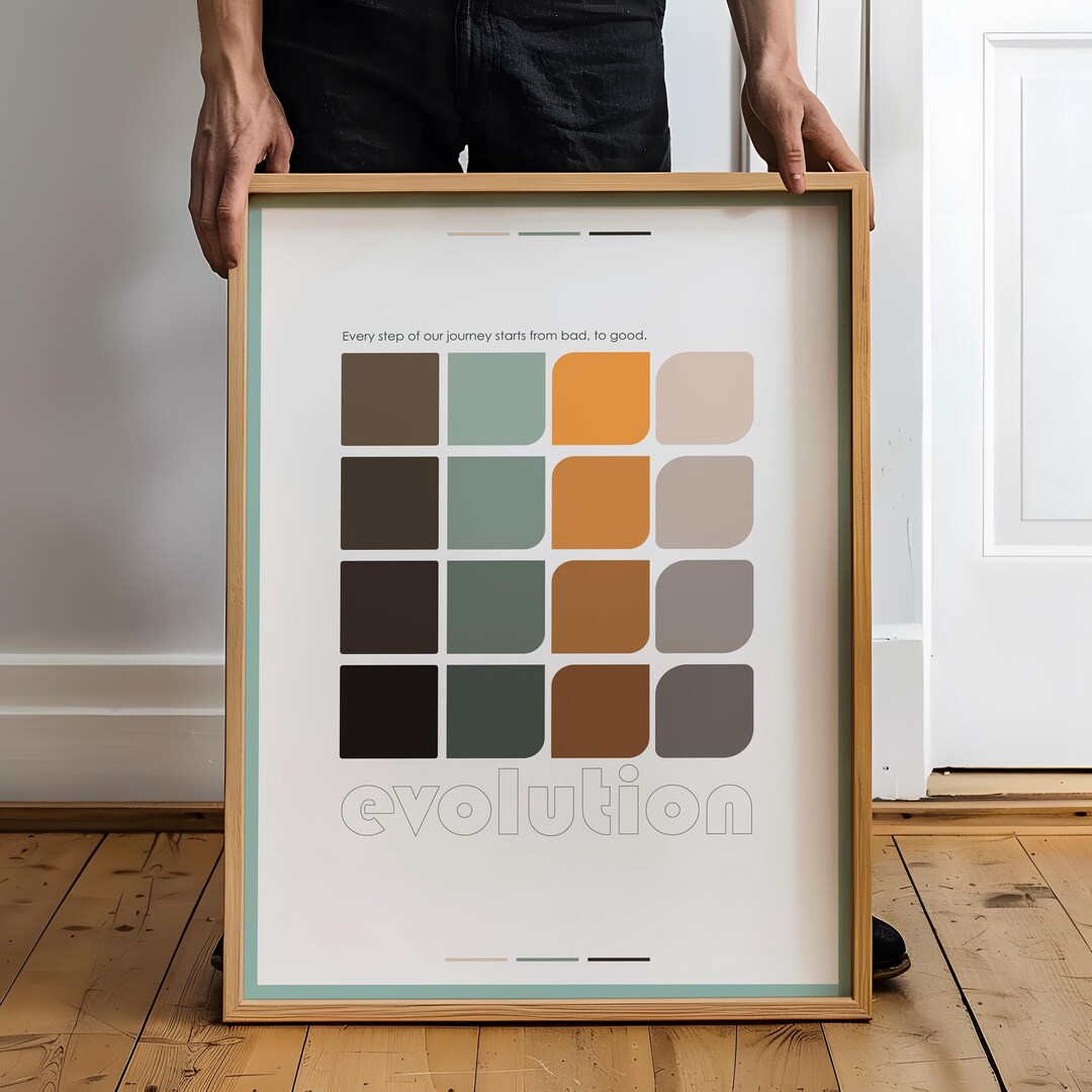Framed Evolution Poster With Retro-modern Design – Visual Metaphor for ...