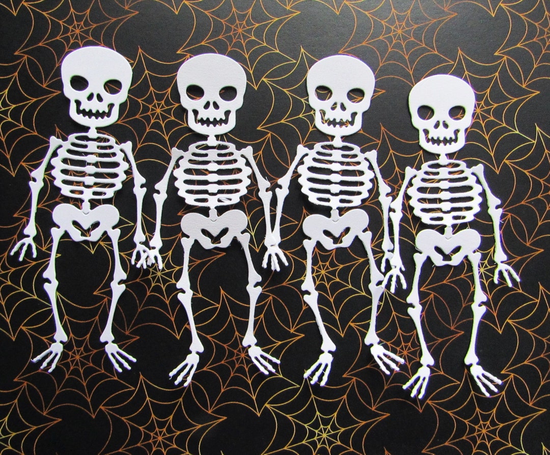 Skeleton Die Cuts, White Paper Skeletons, Craft Projects, Scrapbooking ...