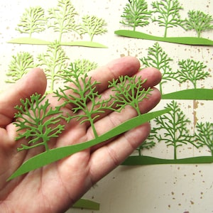 Tree Landscape Paper Die Cuts, Green Cardstock, Collage Crafts - Etsy