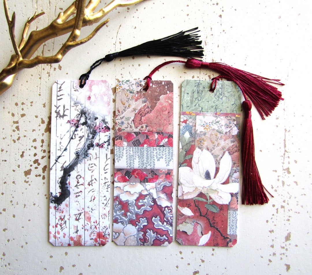 NEW ! Paper Bookmarks, Japanese Theme, You Get 3 Bookmarks, Handmade ...