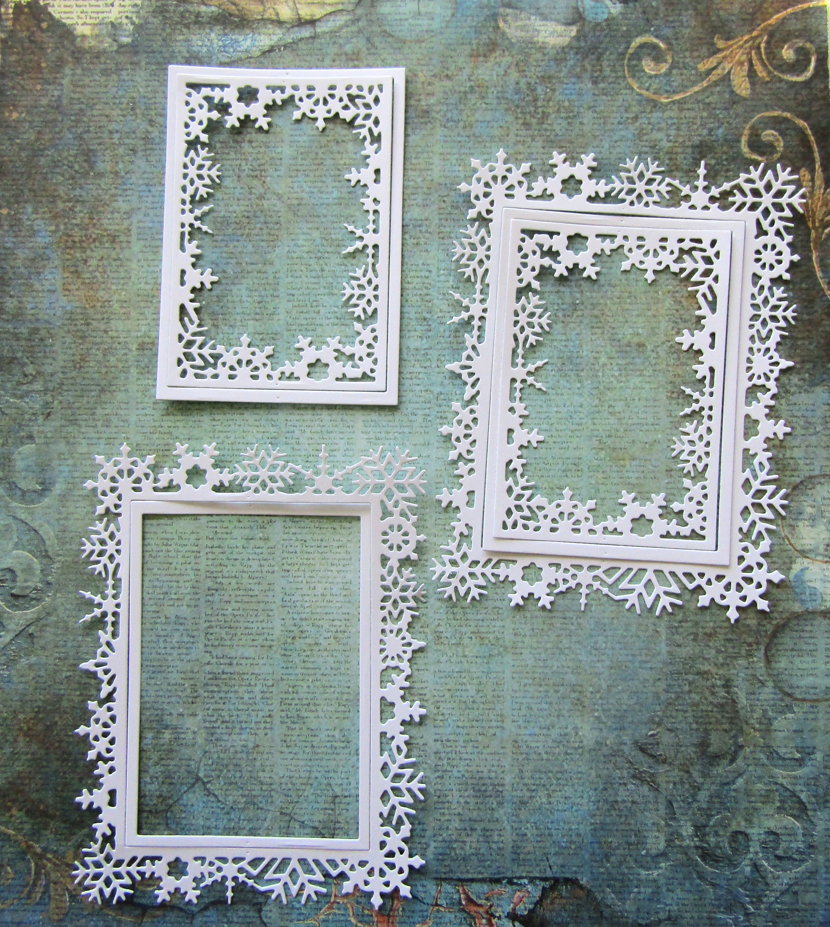NEW White Snowflake Frame Paper Die Cuts, Handmade Snowflake Frames ...