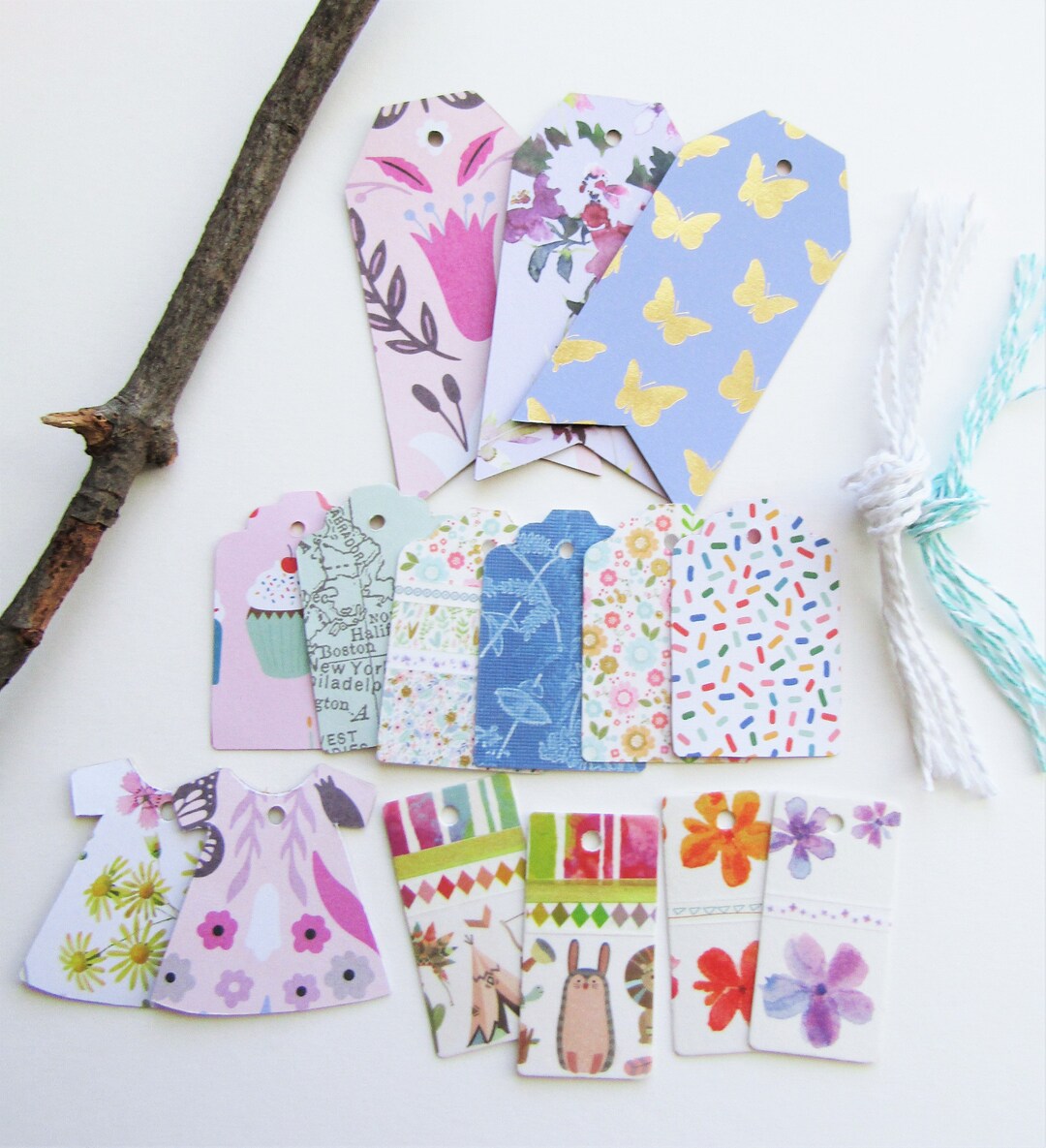 15 Gift Tags, Variety Pack, Different Sizes, Shapes and Colors, Various ...