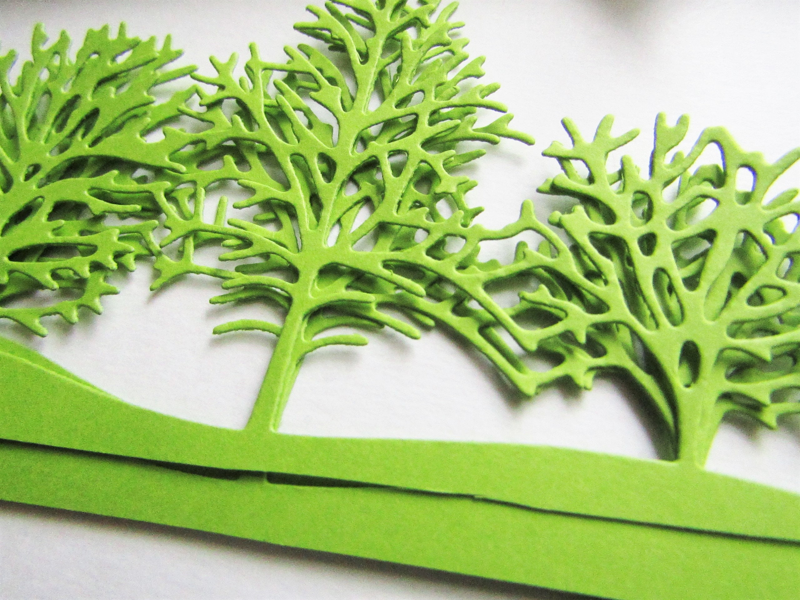 Tree Landscape Paper Die Cuts, Green Cardstock, Collage Crafts - Etsy