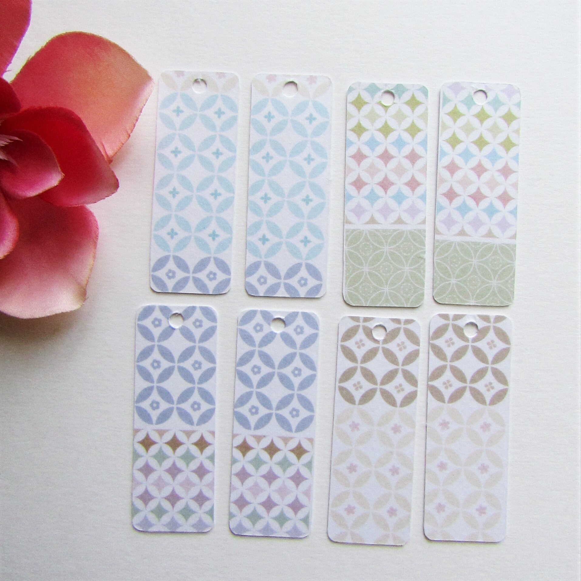 8 Small Gift Tags, Rectangle Tags, All Occasion Tags, Soft Colors in ...
