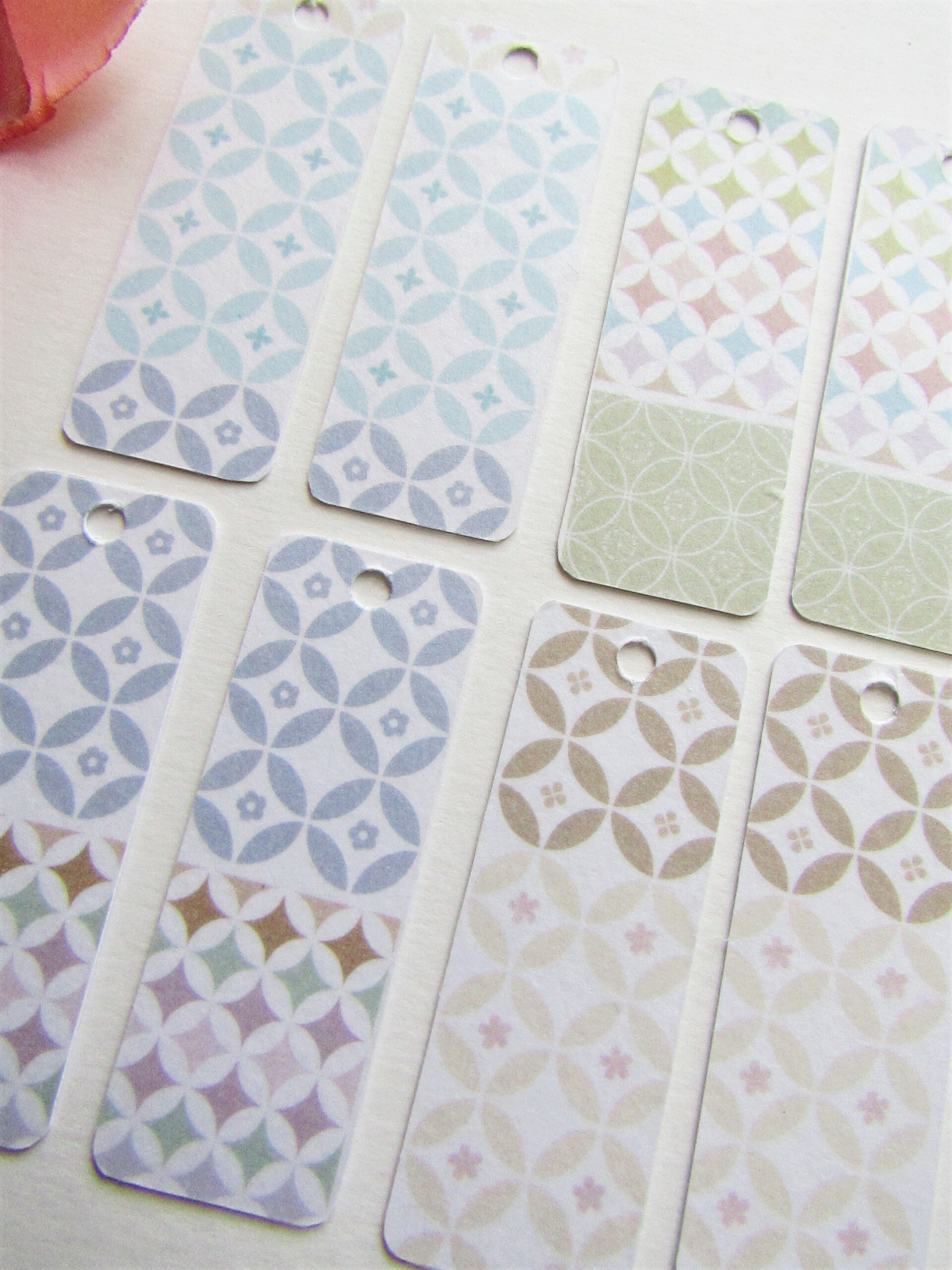 8 Small Gift Tags, Rectangle Tags, All Occasion Tags, Soft Colors in ...