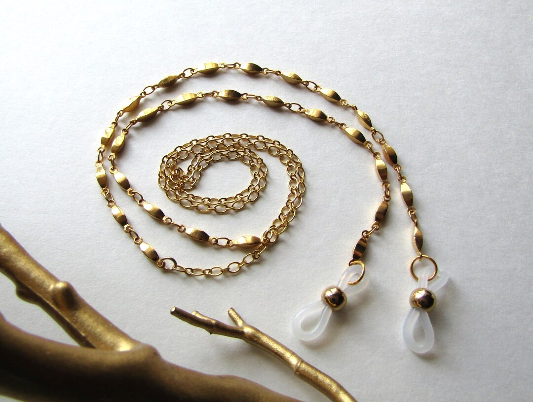NEW ! Eyewear Chain, Shiny Gold Chain, Delicate Chain for Eyeglasses ...