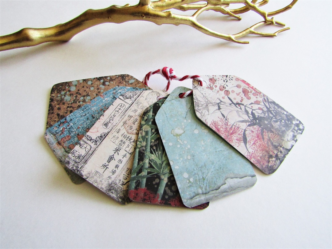 6 Gift Tags Vintage Japanese Designs Rectangle Gift Tags - Etsy