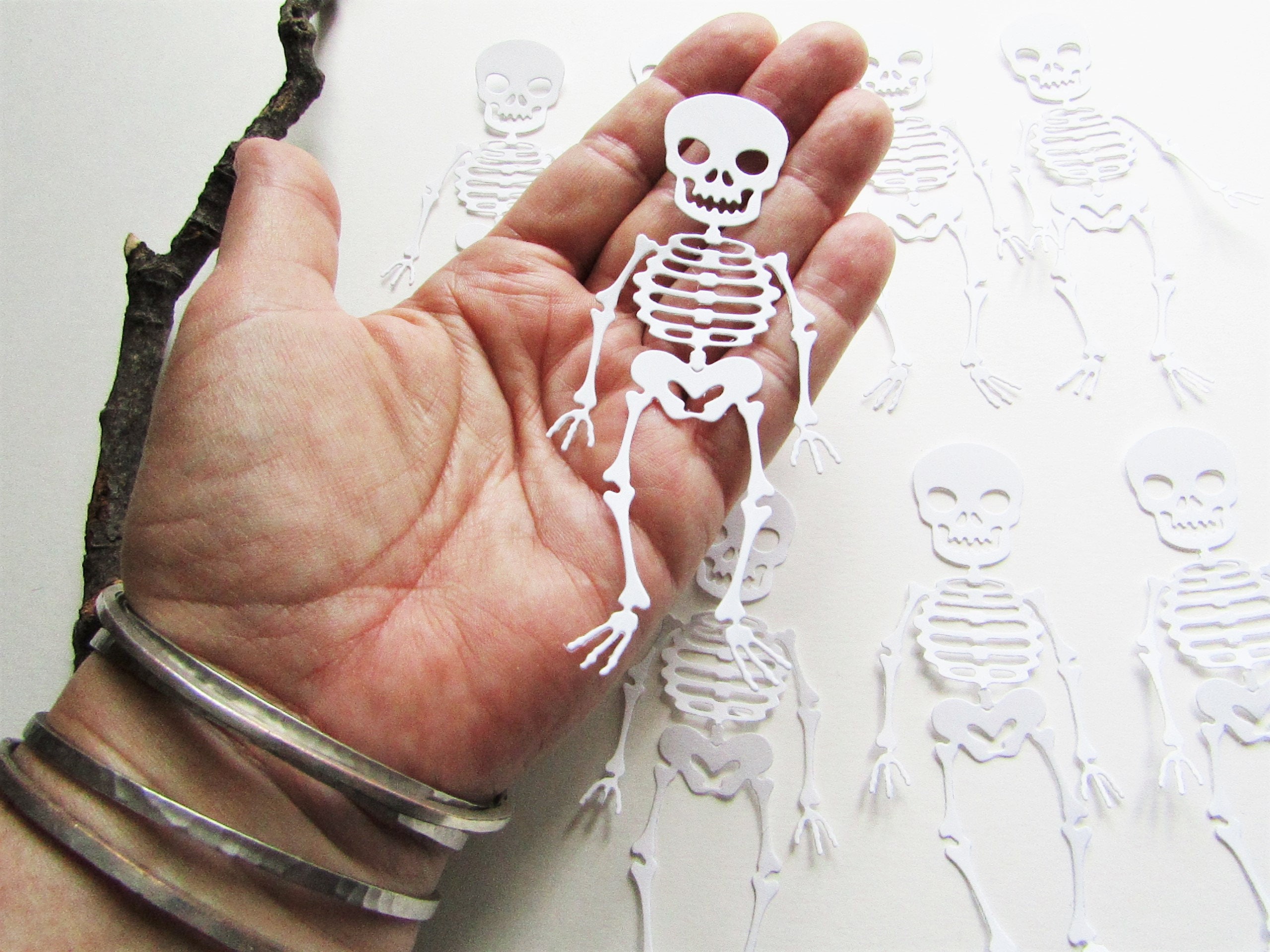 Skeleton Die Cuts, White Paper Skeletons, Craft Projects, Scrapbooking ...