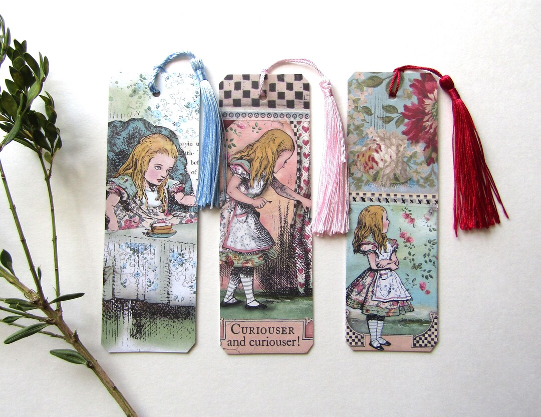 Paper Bookmarks, Alice in Wonderland, Vintage Alice, Double-sided, With ...