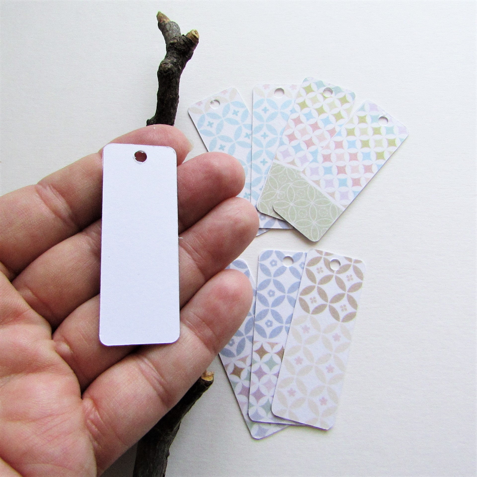 8 Small Gift Tags, Rectangle Tags, All Occasion Tags, Soft Colors in ...