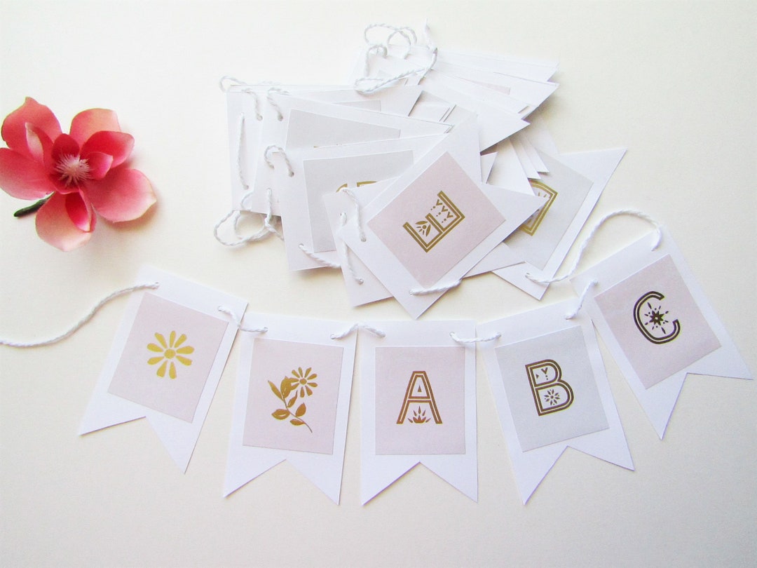Alphabet Garland Rectangle Flags Garland Handmade Garland - Etsy