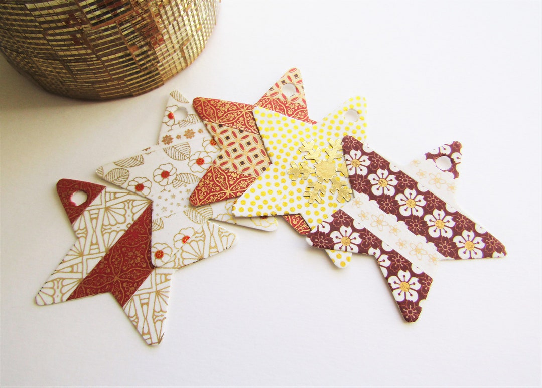 5 Christmas Gift Tags, Star Shaped Gift Tags, Holiday Gift Tags ...