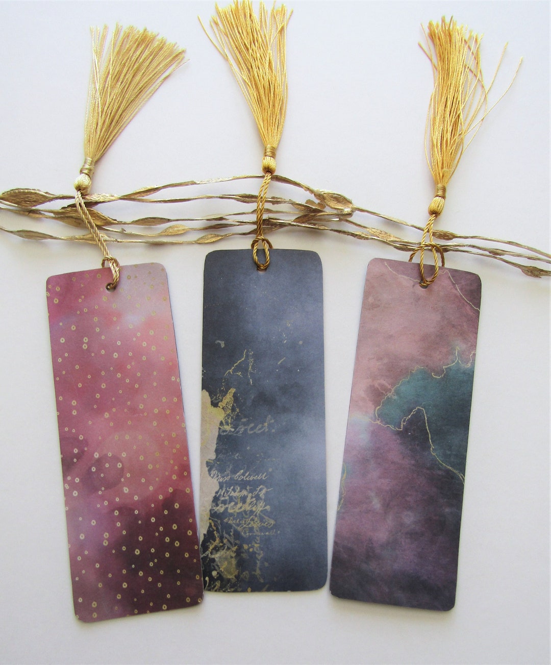 Paper Bookmarks, Rustic Designs, Handmade, Double Sided, You Get 3 ...