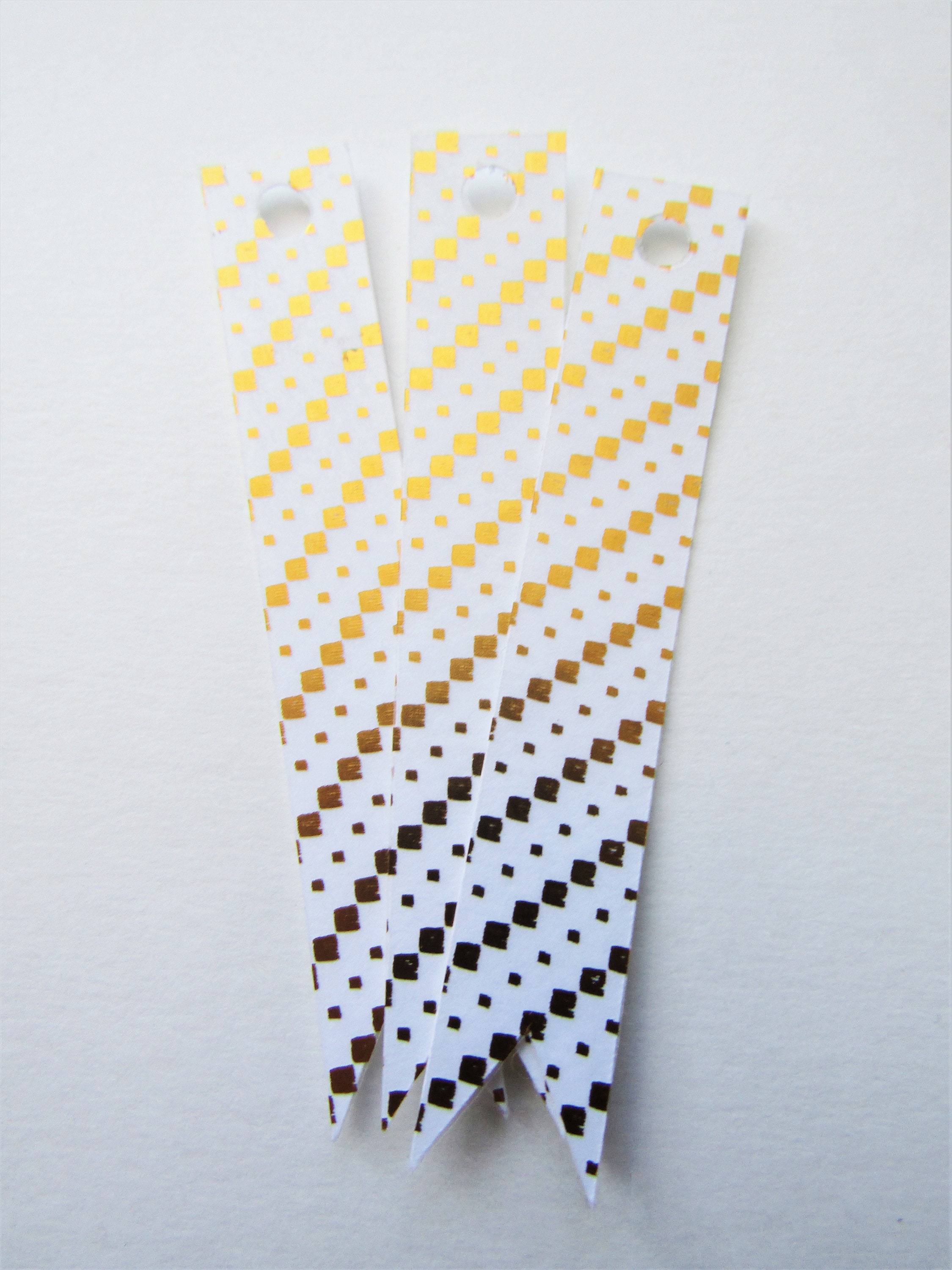 9 Long Gift Tags, Gold and White Tags, Long Rectangle Tags, Shiny Tags ...