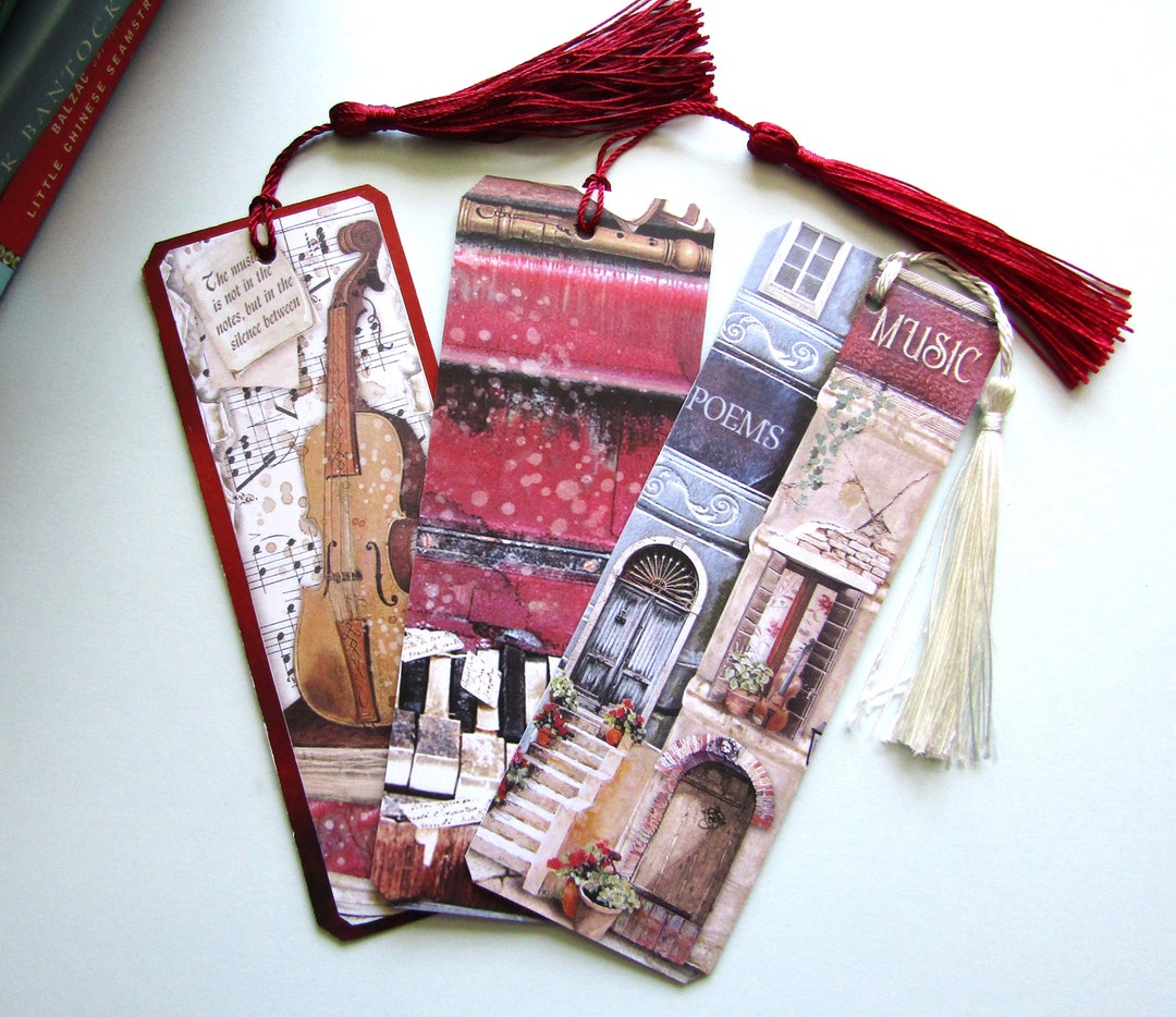 Paper Bookmarks, Piano, Violin, Bookstore, Music, Father's Day Gift ...