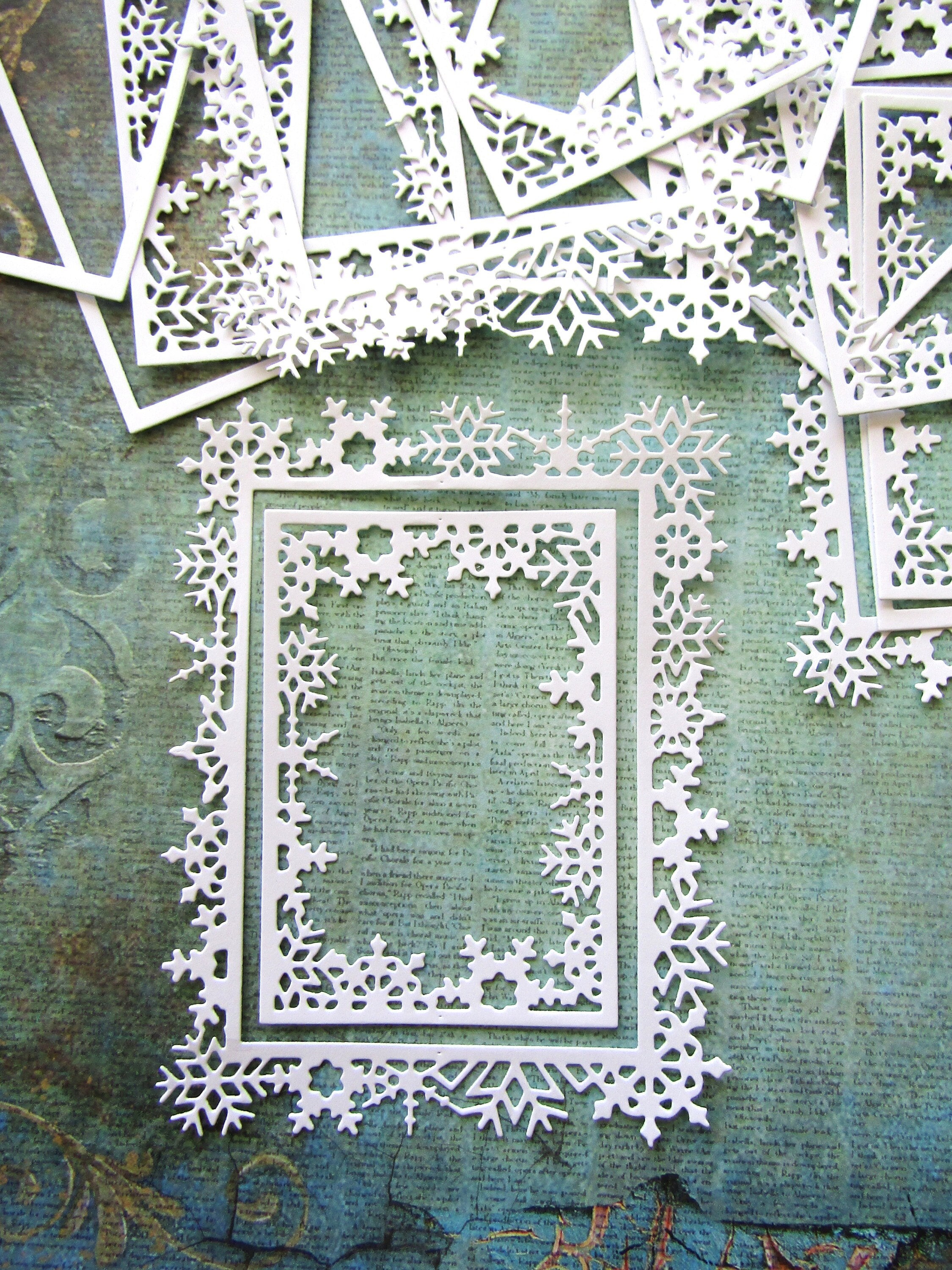 NEW White Snowflake Frame Paper Die Cuts, Handmade Snowflake Frames ...