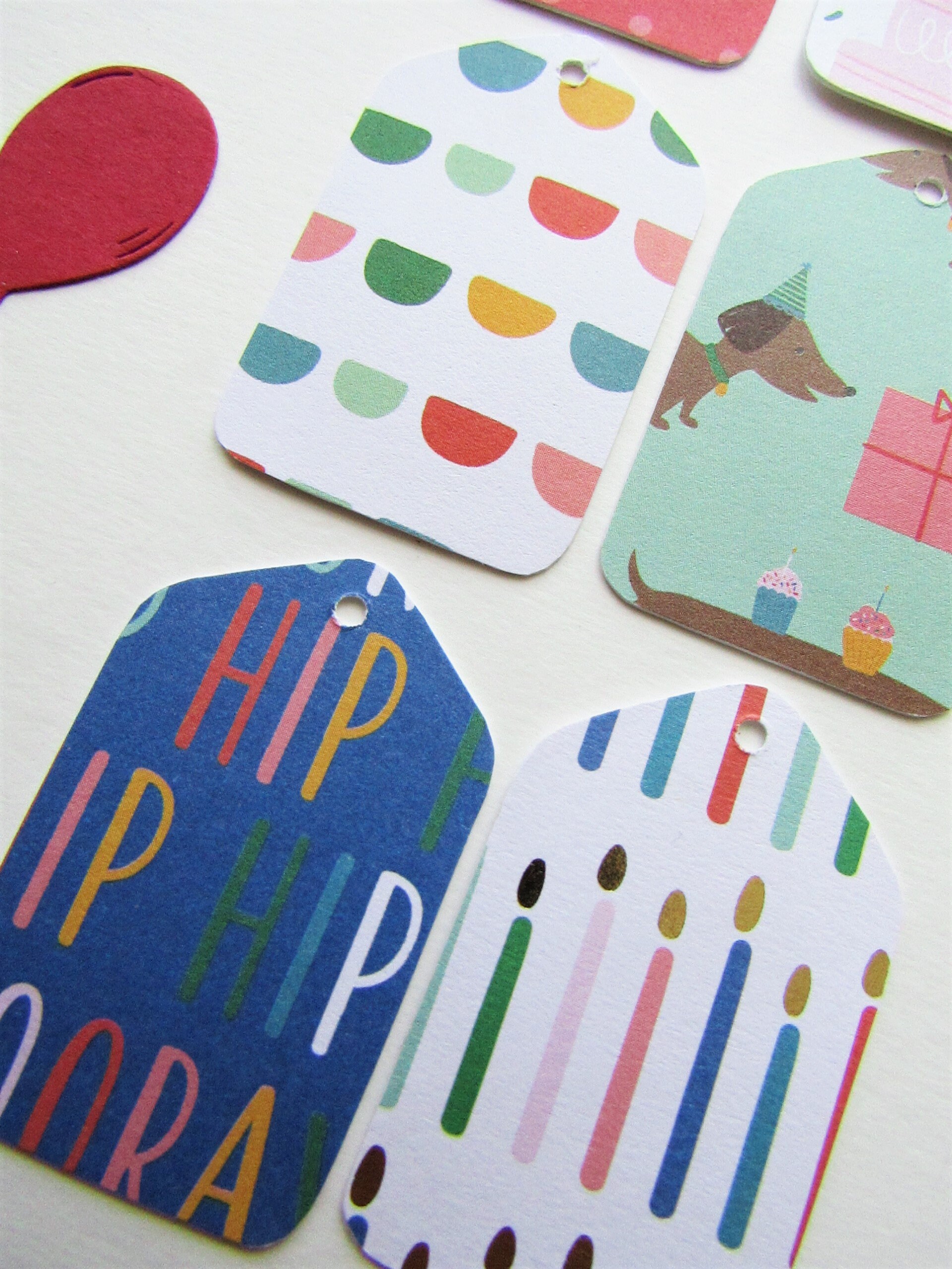 6 Birthday Gift Tags, Kids Birthday Tags, Variety of Prints, Handmade ...