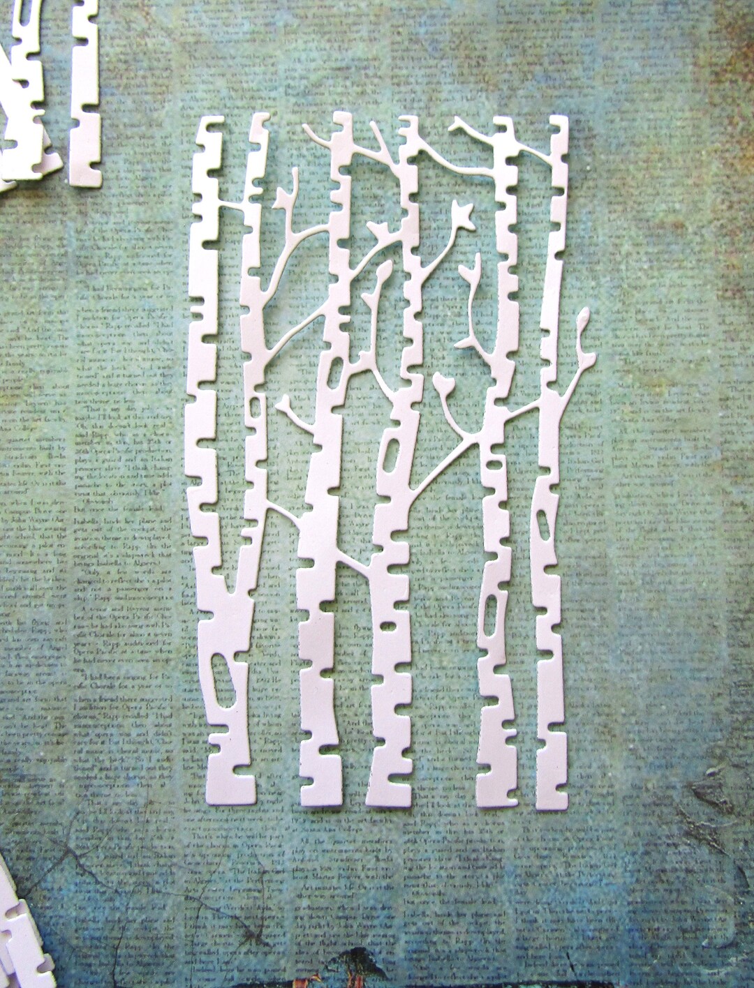 White Trees Paper Die Cuts, White Forest, Birch Trees, Crafting, Card ...