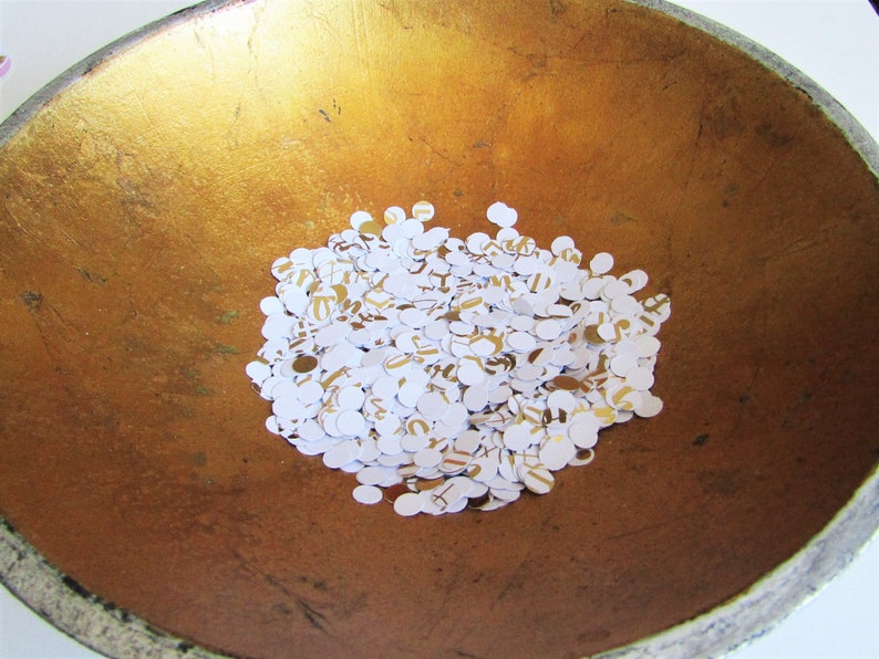 Table Confetti, White and Gold Round Confetti, Bridal Shower Decor ...