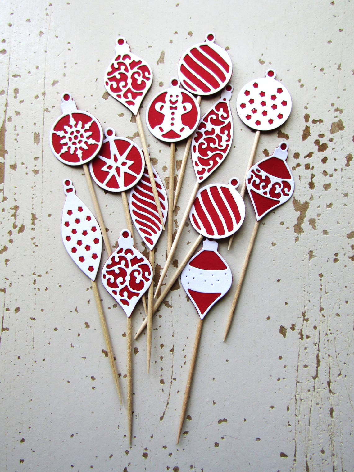 NEW Cupcake Toppers, Christmas Ornaments Toppers, Holiday Cake Toppers ...