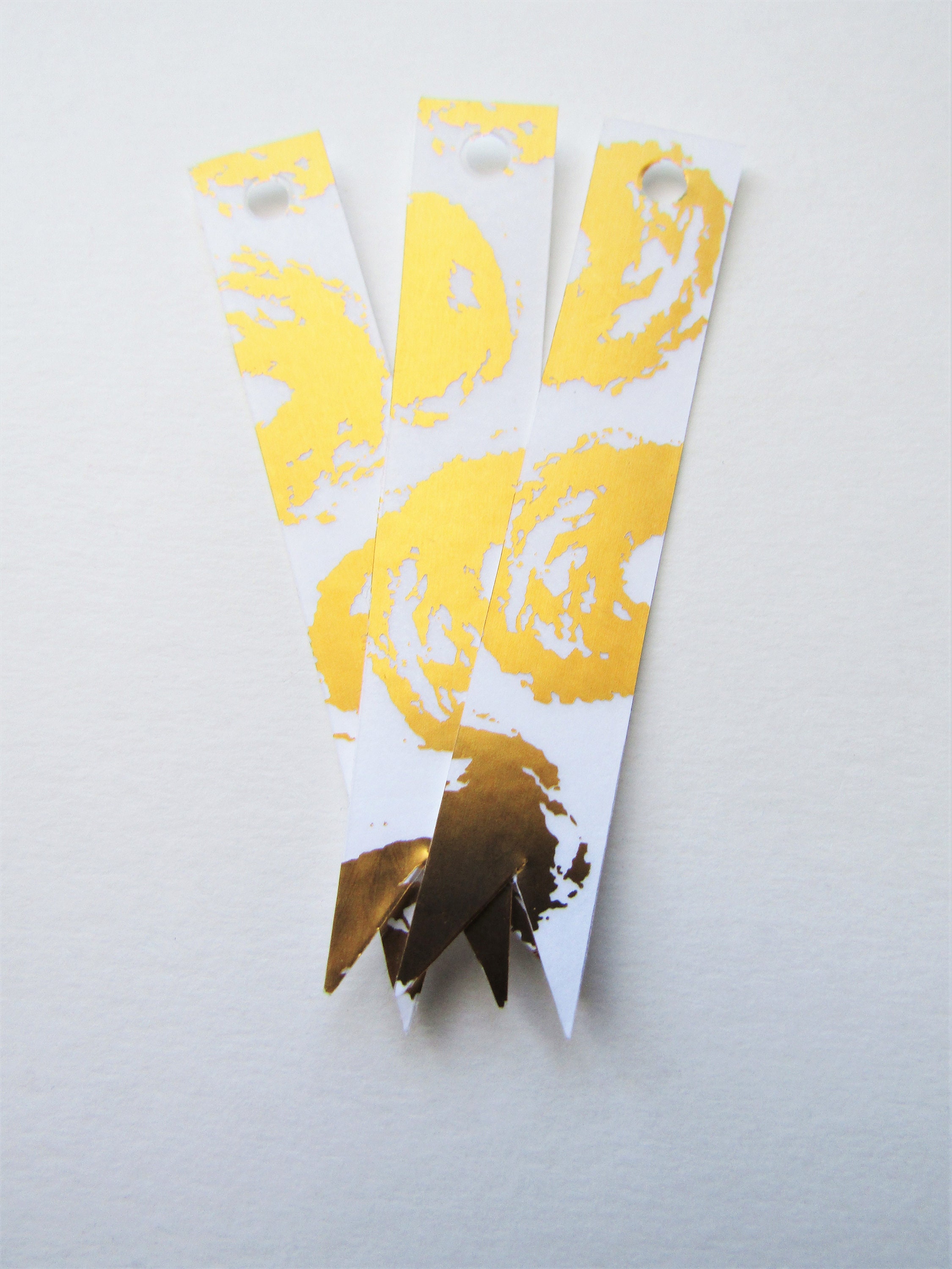 9 Long Gift Tags, Gold and White Tags, Long Rectangle Tags, Shiny Tags ...