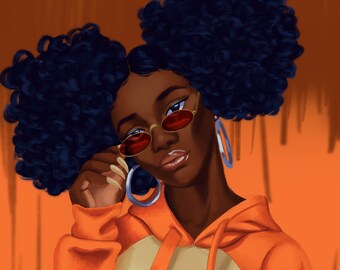Afro Puffs Print - Etsy