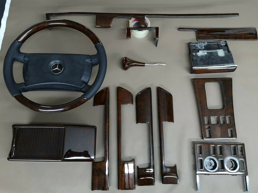 Rhd Mercedes W126 Wood Trim Set With Steering Wheels 300se 560sel ...