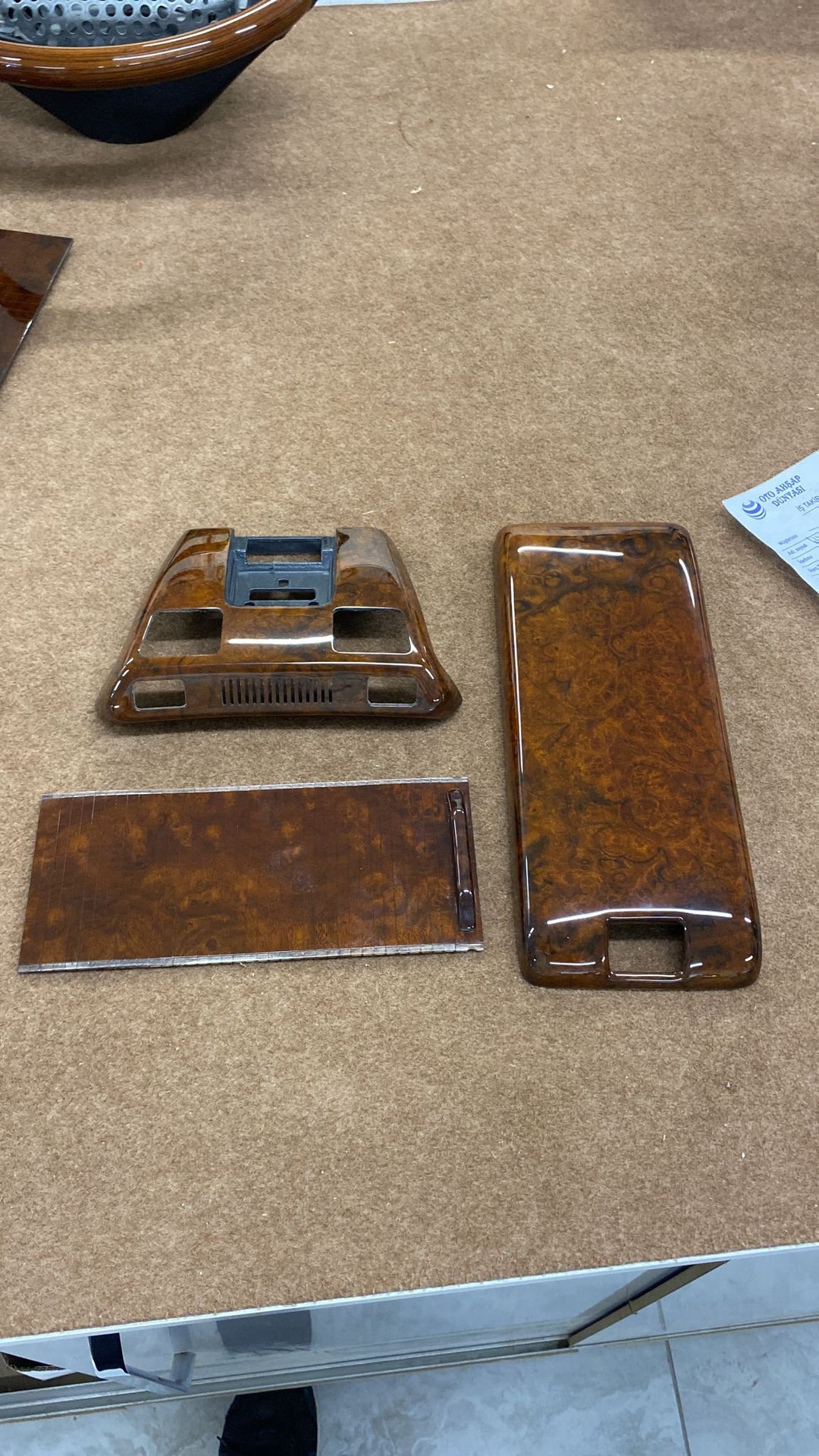 Mercedes Benz R129 Wood Trim Set Sl Center Console Accordion Burlwood ...