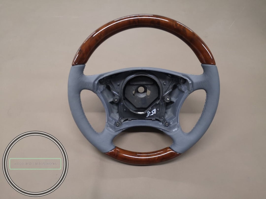 Mercedes W211 W209 Wood Steering Wheel Light Wood Gray Leather - Etsy