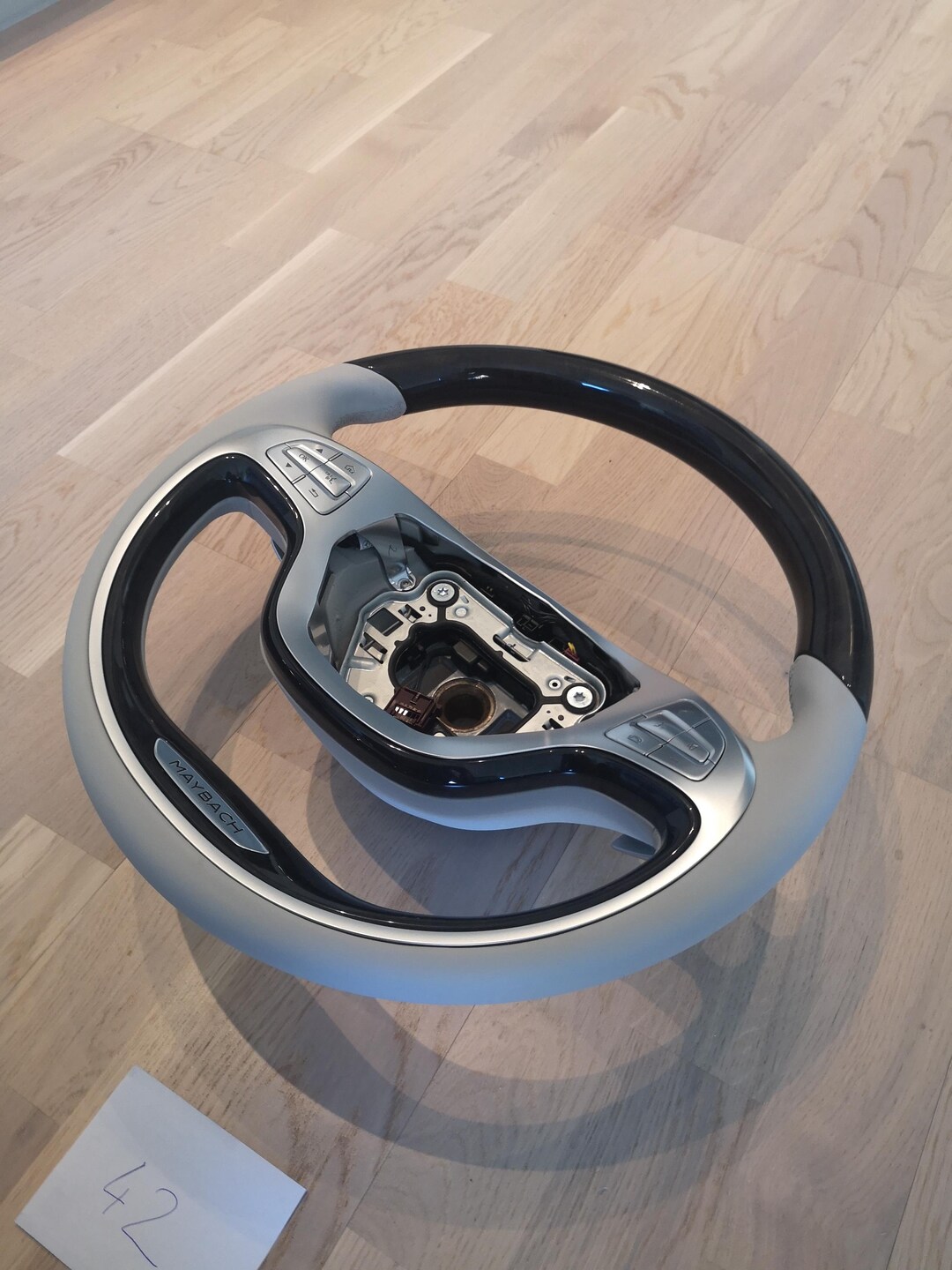 Mercedes MAYBACH W222 Steering Wheel Black Ashwood S-class Cream Beige ...