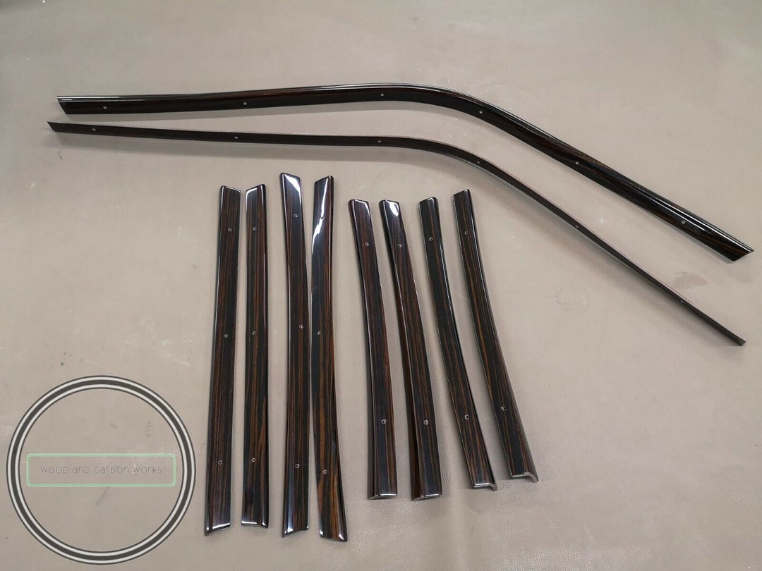 Mercedes W108 Window Trim Set 10 Pieces as Set Ebony Wood Makkasar W108 ...