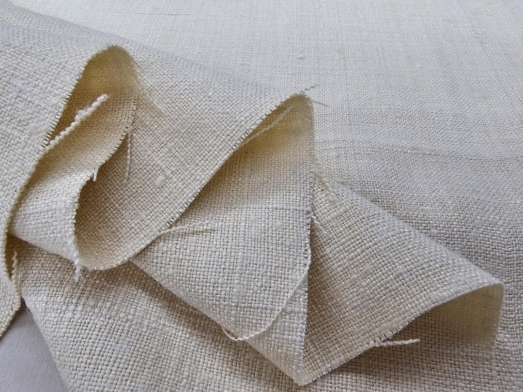 Fabric Silk 100% Raw Silk Color Natural Width 36" / 92 Cm -by Half Yard ...