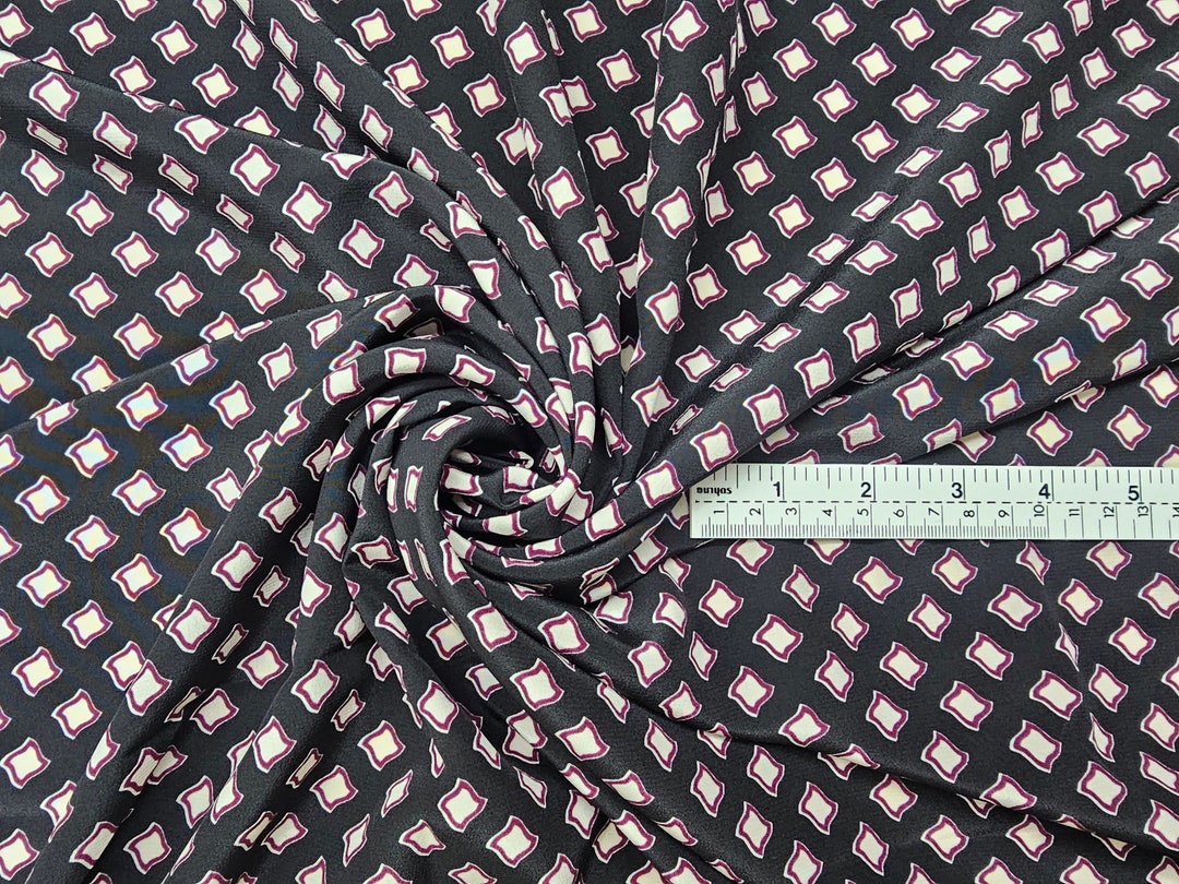 Fabric Silk Heavy Crepe Silk Remnants Black 2 Yards - Etsy