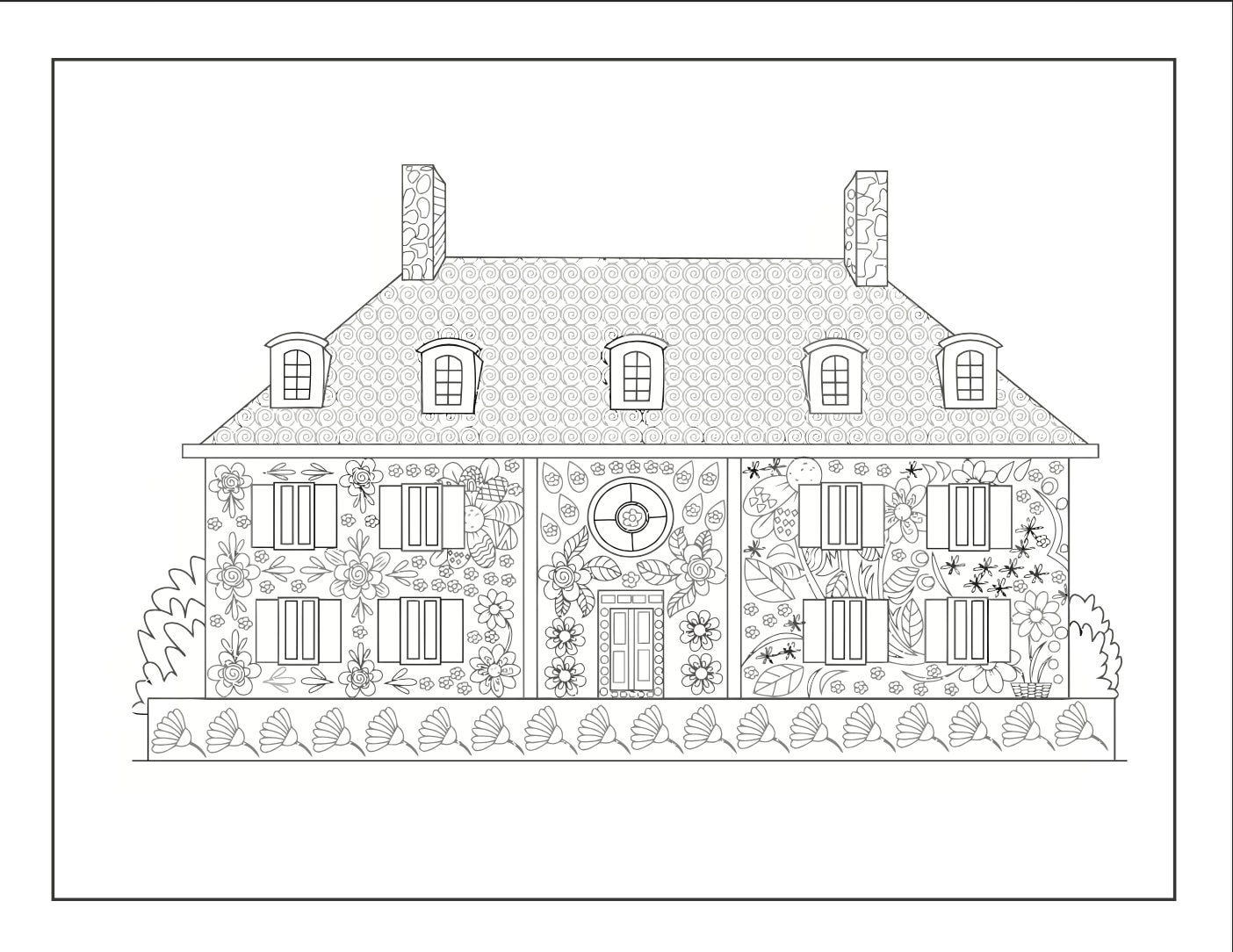 French House Coloring Pages - Etsy