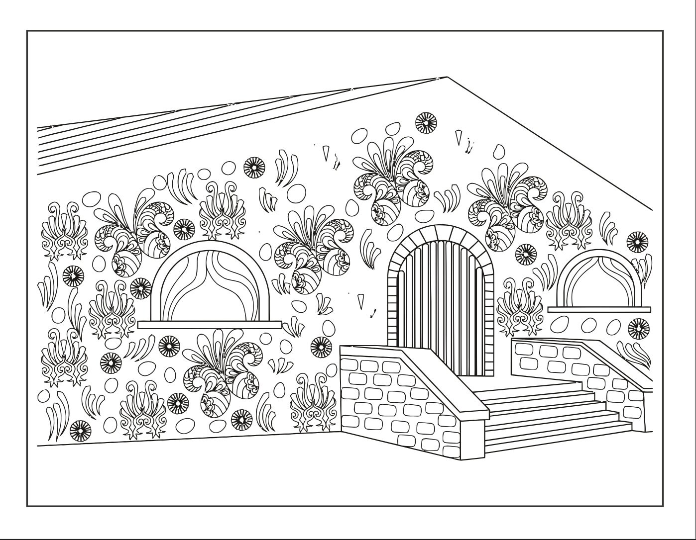 French House Coloring Pages - Etsy