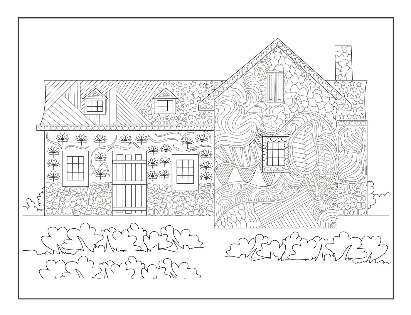 French House Coloring Pages - Etsy