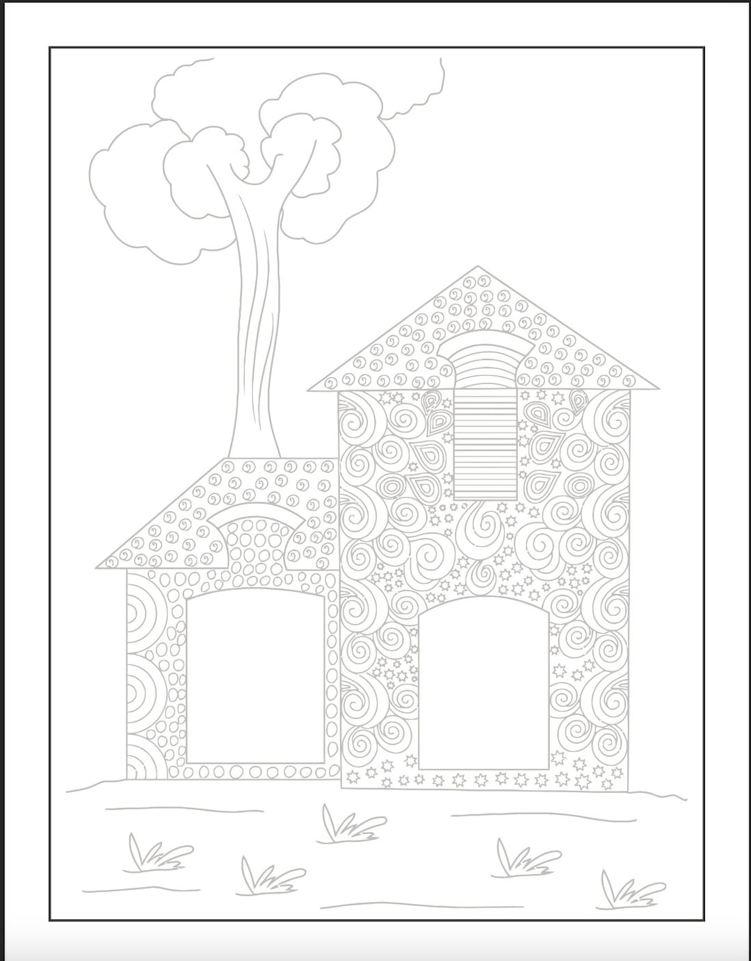 French House Coloring Pages - Etsy