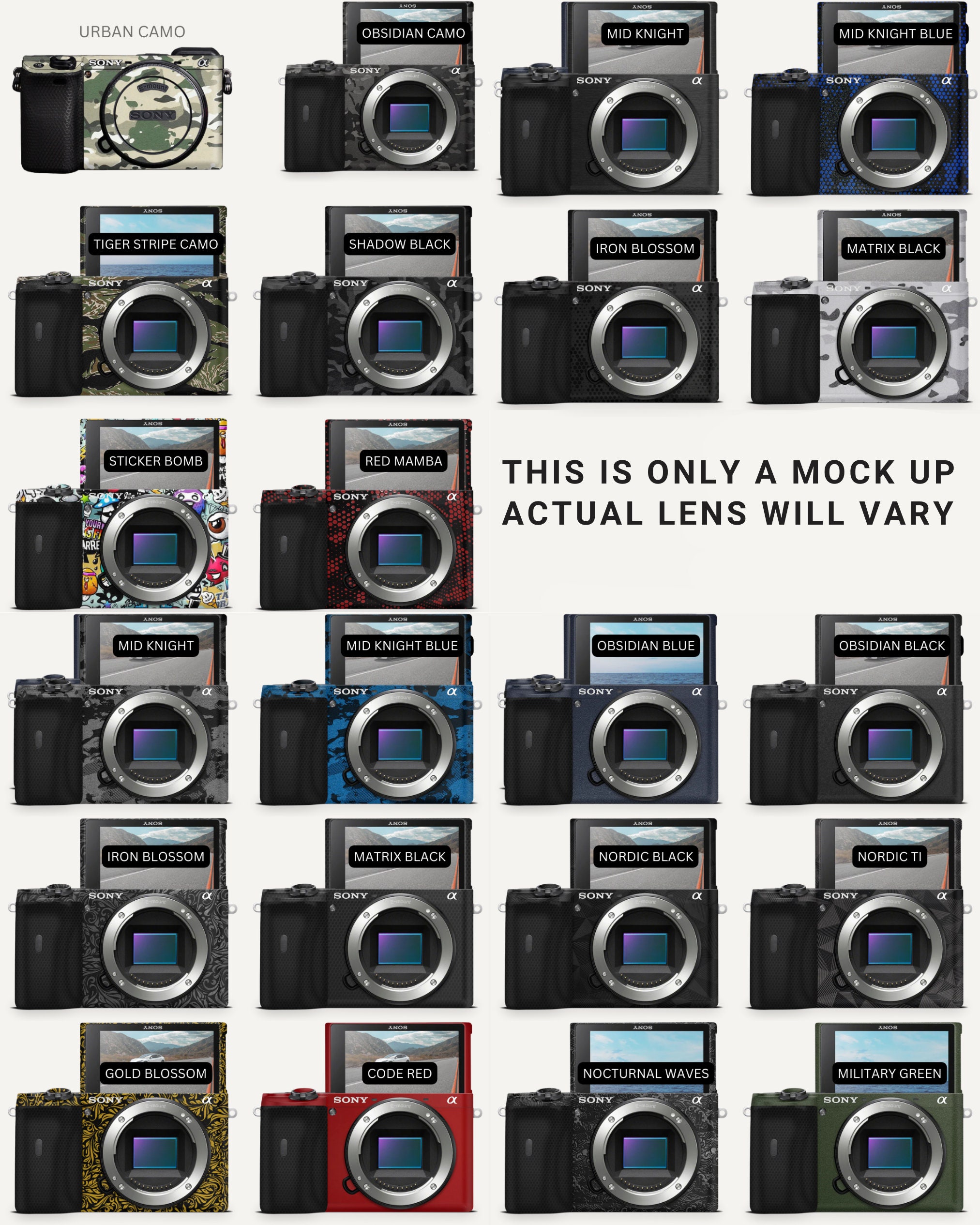 SONY A6000 A6100 A6300 A6400 A6500 A6600 A6700 Camera Skins Customized ...