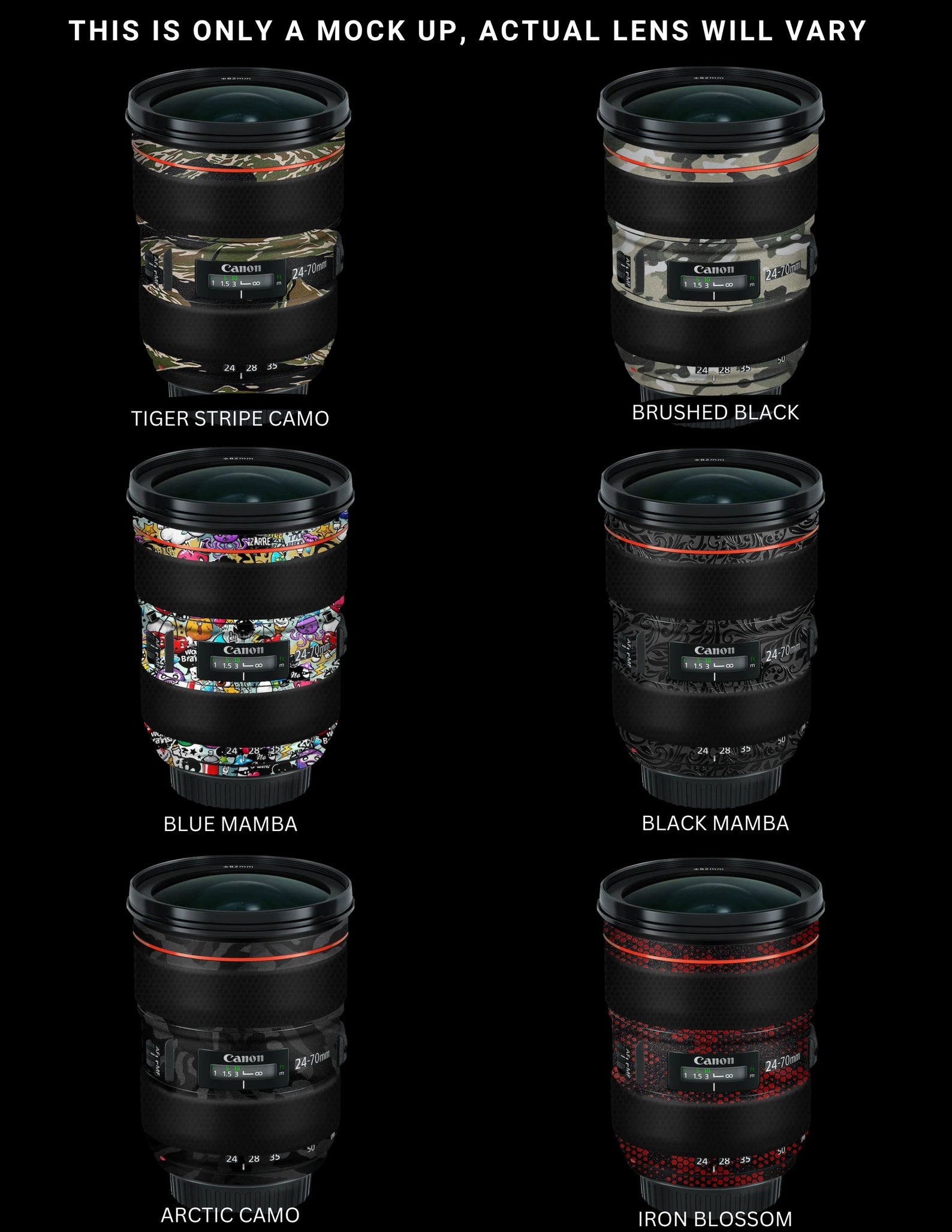 Canon EF Camera Lens Skins Canon USM Lens Wrap Customized Camera Lens ...