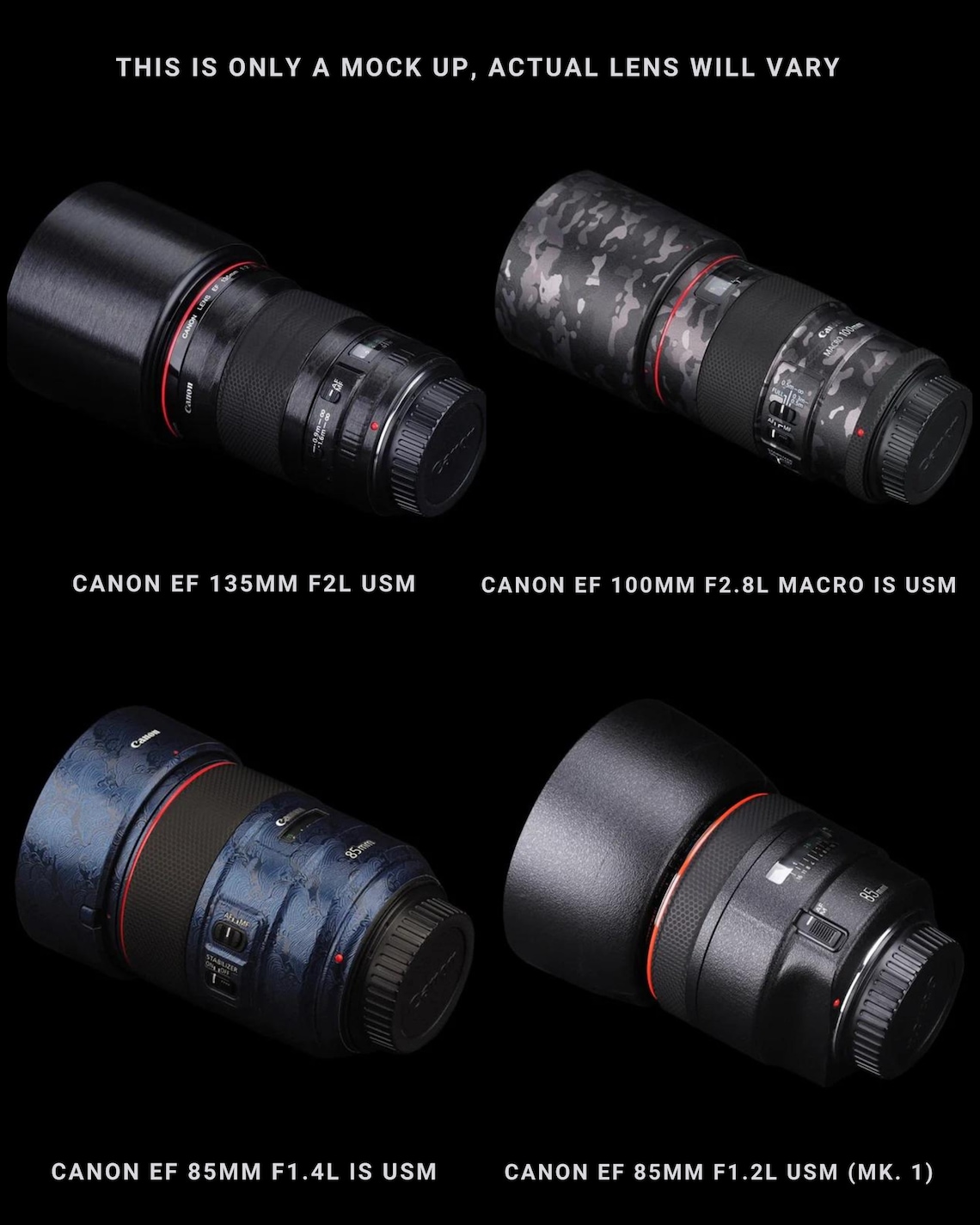 Canon EF Camera Lens Skins Canon USM Lens Wrap Customized Camera Lens ...